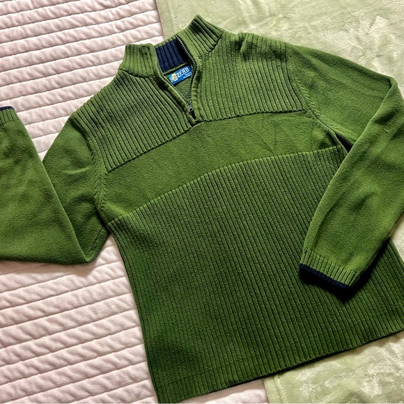 82 Zero | Tops | Green Quarterzip Pullover | Poshmark